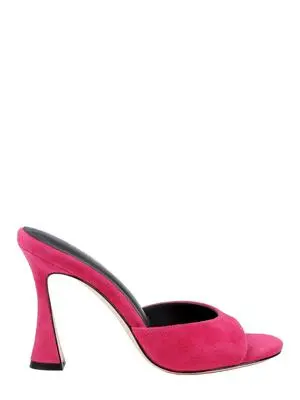 L'Agence Avery Suede Open-toe Mule - Rubino Suede