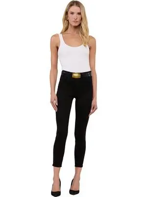 L'Agence Margot Cropped Skinny Jean - Noir