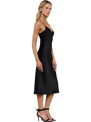 L'Agence Jodie Silk Slip Dress - Black