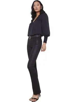 L'Agence Selma Coated Bootcut Jean - Noir Coated