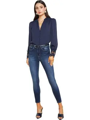 L'Agence Margot Cropped Skinny Jean - Multicolor