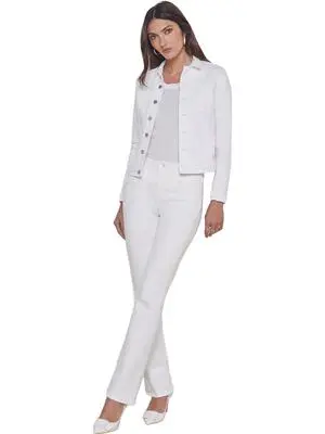 L'Agence L'AGENCE Celine Denim Jacket Blanc Destruct