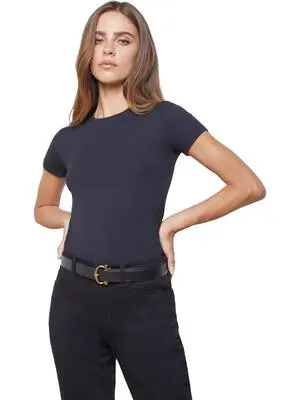 L'Agence Ressi Micro-rib T-shirt - Black Micro Modal
