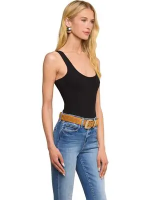 L'Agence Nica Scoopneck Bodysuit Black
