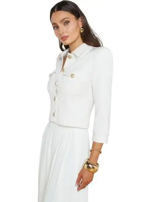 L'Agence Kumi Cropped Jacket White