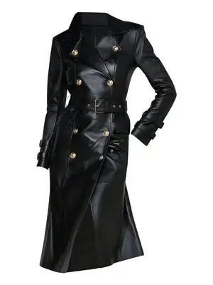 L'AGENCE Celina Leather Trench Coat