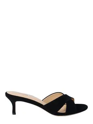 L'Agence Aveline Kitten-heel Sandal - Black Suede