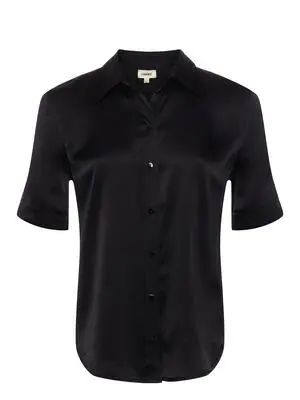 L'Agence Ellah Silk Blouse Top - Black