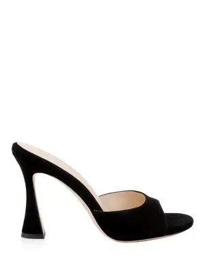 L'Agence Avery Suede Open-toe Mule - Black Suede