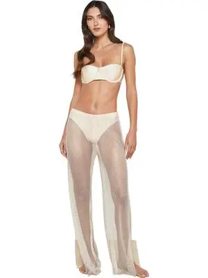 L'Agence Noemi Mesh Cover-up Pants - Champagne