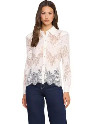 L'Agence L'AGENCE Jenica Lace Blouse Lace Ivory