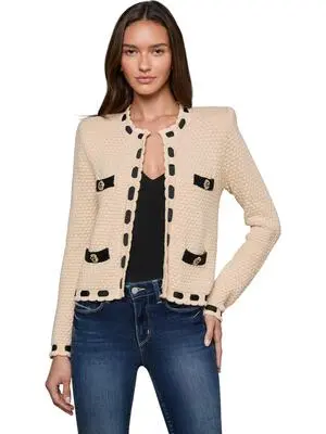 L'Agence Astor Cardigan - Biscuit/black