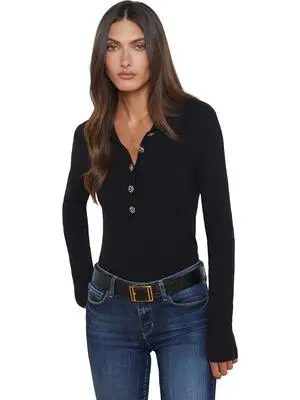 L'Agence Sterling Sweater - Black/jewel Button