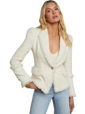 L'Agence Kaisley Tweed Blazer - Vintage White