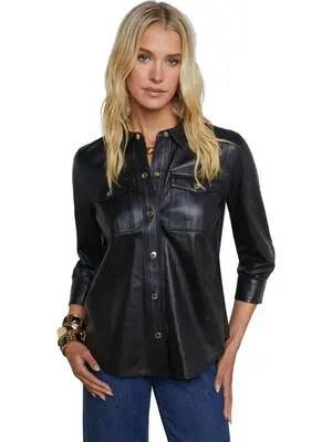 L'AGENCE Avina Leather Shirt