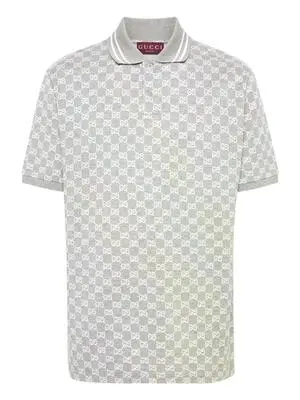 Gucci Gg Jacquard Polo Shirt - Grey