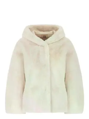 VALENTINI Hooded Faux-fur Jacket - Neutrals