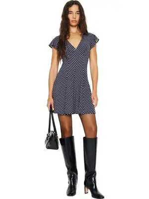 REFORMATION Olivia Knit Mini Dress Blue