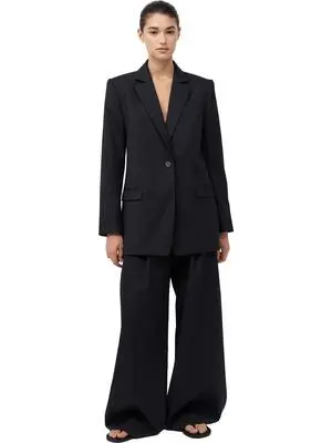 ST AGNI Split Back Blazer - Black Pinstripe