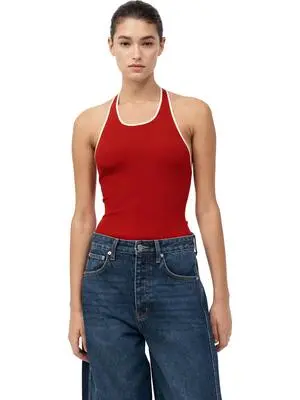 ST AGNI Fine Line Halter Top - Red