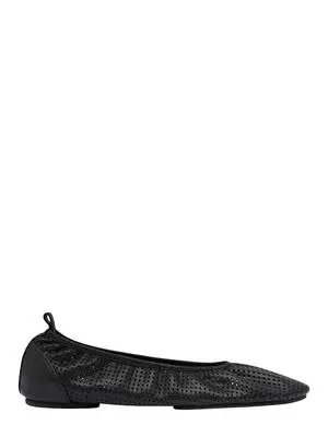 ST AGNI Minimal Perforated Ballet Flat - Black