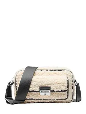 Michael Kors Extra-small Faux Shearling Camera Crossbody Bag - Black