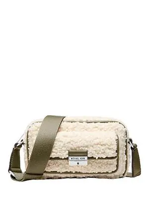 Michael Kors Extra-small Faux Shearling Camera Crossbody Bag - Green