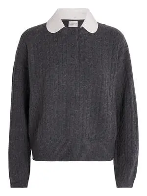 Claudie Pierlot Wool-cashmere Peter Pan Collar Sweater - Grey