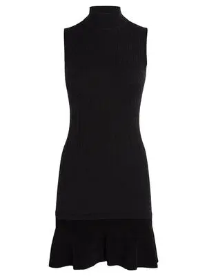 Claudie Pierlot Wool-blend Rollneck Mini Dress - Black