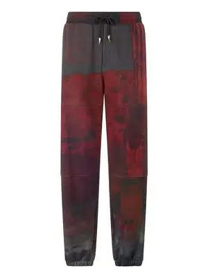 Roberto Cavalli Drawstring Paint-splatter Trousers - Red
