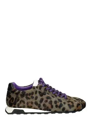 Ash Leopard-print Lace-up Sneakers - Brown