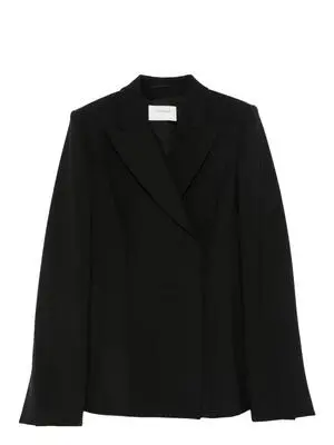Sportmax Peak-lapels Wool-blend Blazer - Black