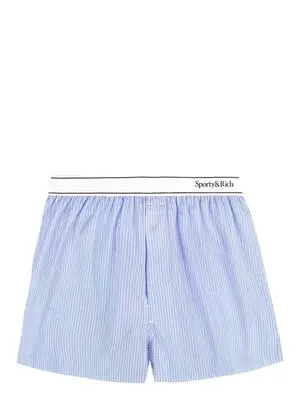 SPORTY & RICH Striped Boxer Shorts - Blue