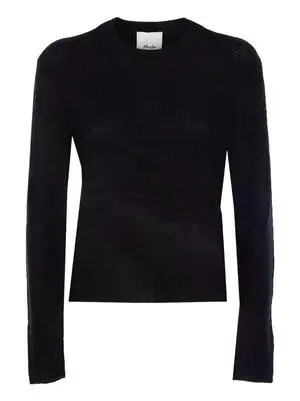 ALLUDE Crew-neck Cashmere Sweater - Black