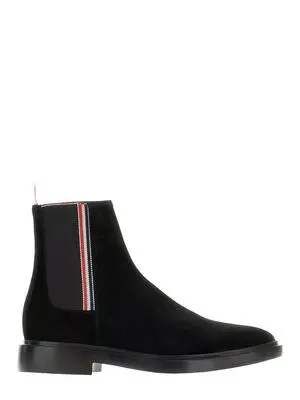 Thom Browne Elastic-panel Suede Boots - Black