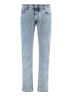 MOORER Washed-Effect Straight Leg Jeans