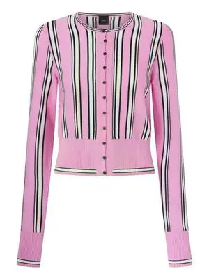 Pinko Striped Buttoned Cardigan - Pink