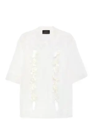 Simone Rocha Floral-ribbon Shirt - Neutrals