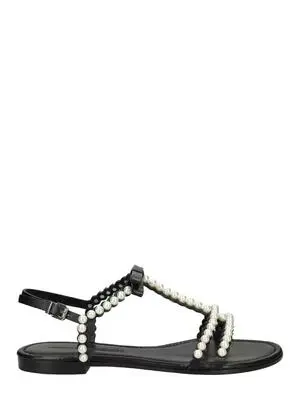 KENNEL&SCHMENGER Elle Pearl-embellished Bow Sandals - Black