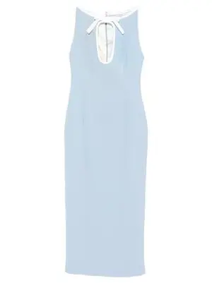ROWEN ROSE Bow-detail Keyhole Dress - Blue