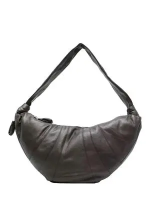 LEMAIRE Croissant Knotted Leather Shoulder Bag - Grey