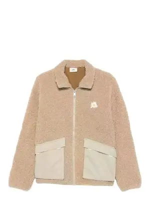 AUTRY Daisy-embroidered Fleece Jacket - Neutrals