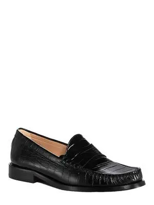STUART WEITZMAN Lottie Embossed Loafers Black