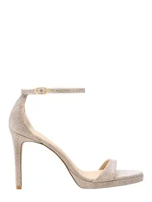 STUART WEITZMAN Nudist Metallic Platform Sandals - Poudre