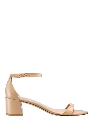STUART WEITZMAN Nudist Patent Ankle-Wrap Low Sandals