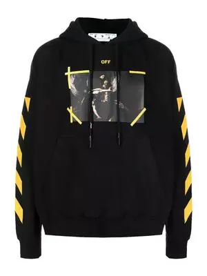 Off-White Diagonal Arrow Caravaggio Narcist Skate Hoodie - Black