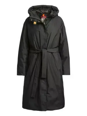 PARAJUMPERS Hooded Belted Coat - Black