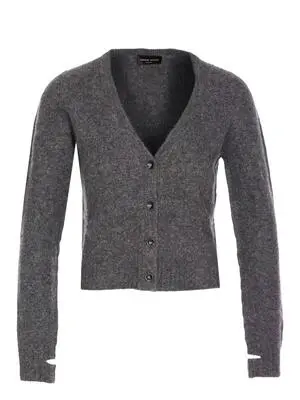 ROBERTO COLLINA V-neck Buttoned Cardigan - Grey
