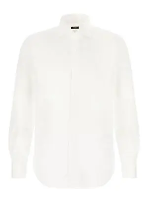 BARBA NAPOLI Long-sleeve Button-down Shirt - White