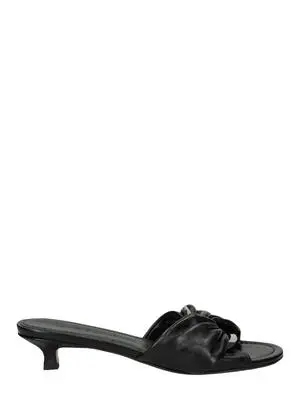 KENNEL&SCHMENGER Knotted Leather Kitten Heel Sandals - Black